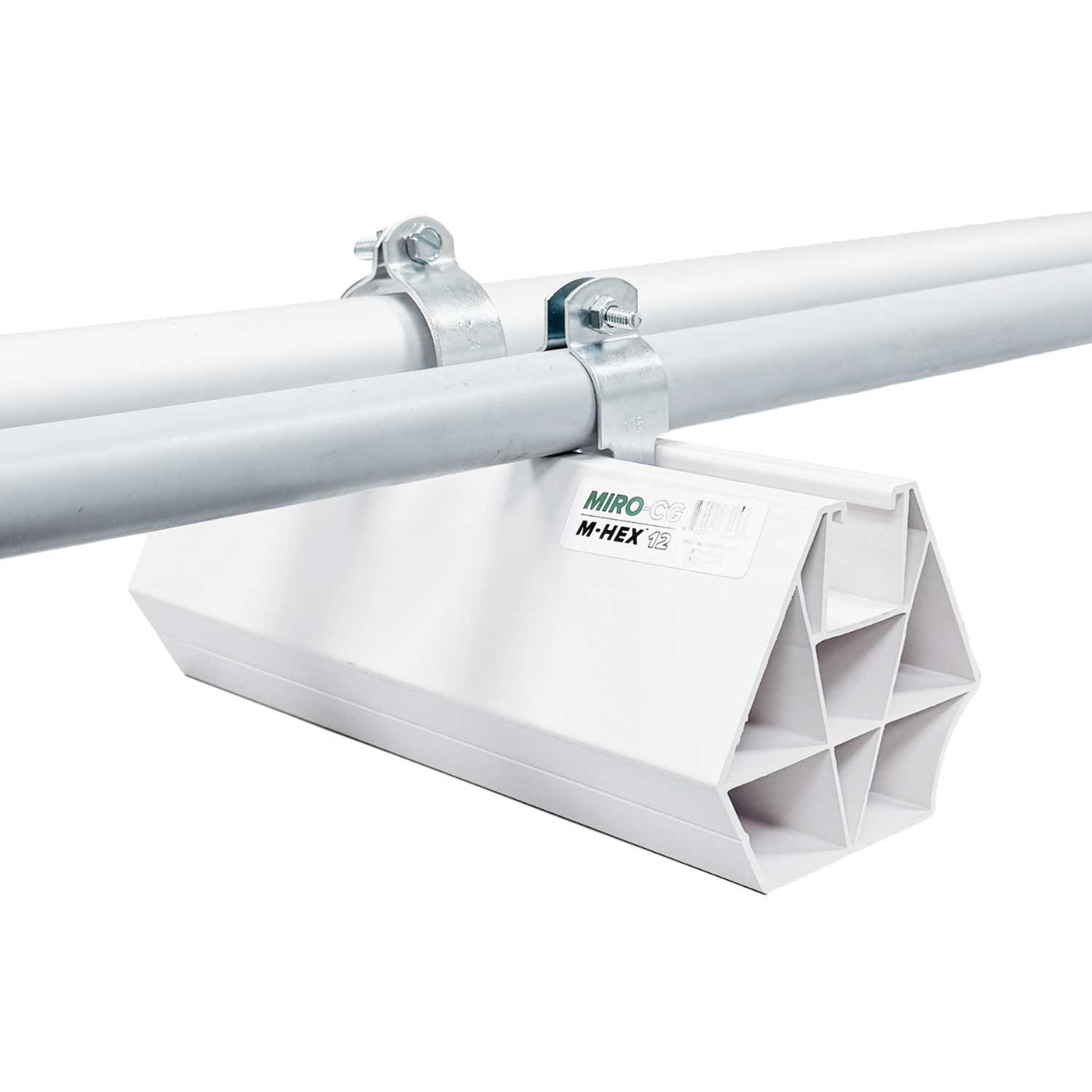 12" M-Hex Rooftop Pipe Support with Strut – MIRO-CG Rooftop Supports