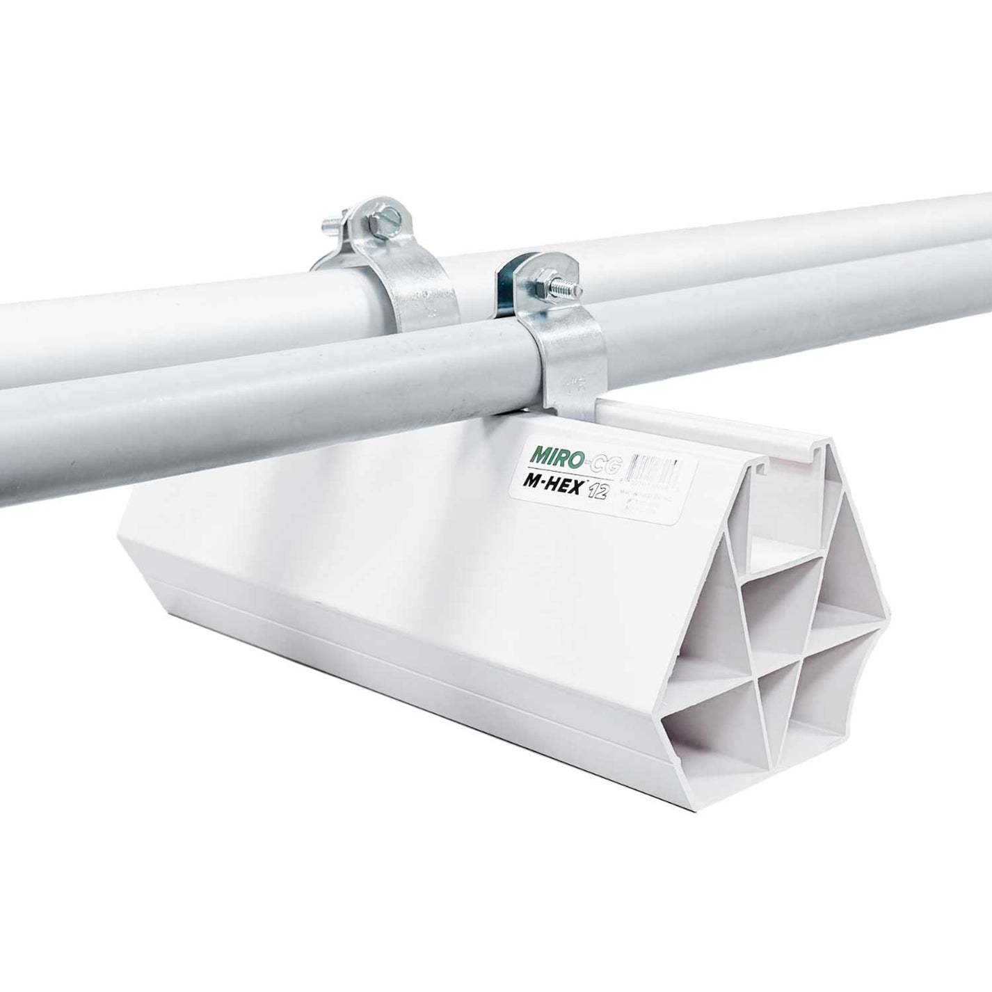 12" M-Hex Rooftop Pipe Support with Strut – MIRO-CG Rooftop Supports