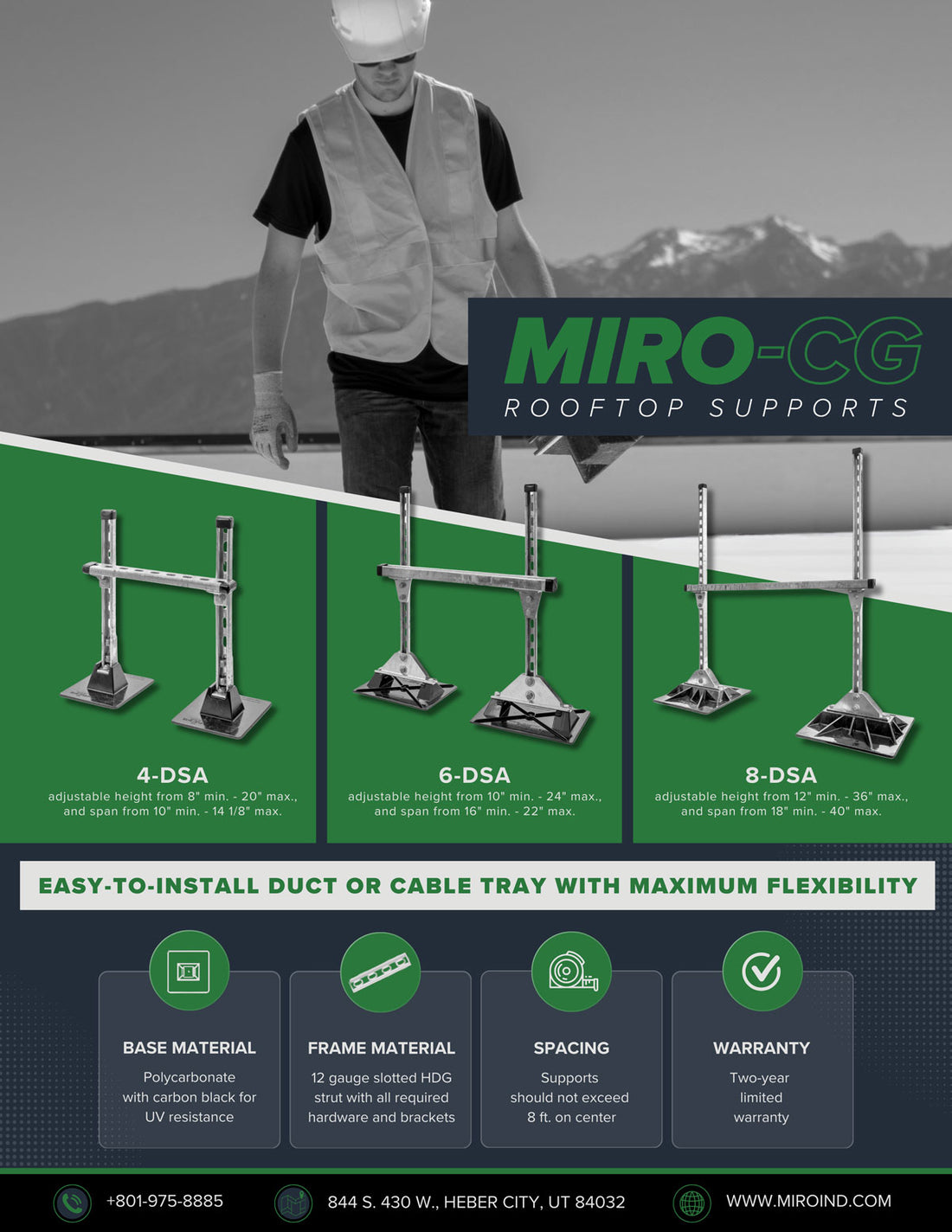 8-DSA Rooftop Duct Support – MIRO-CG Rooftop Supports