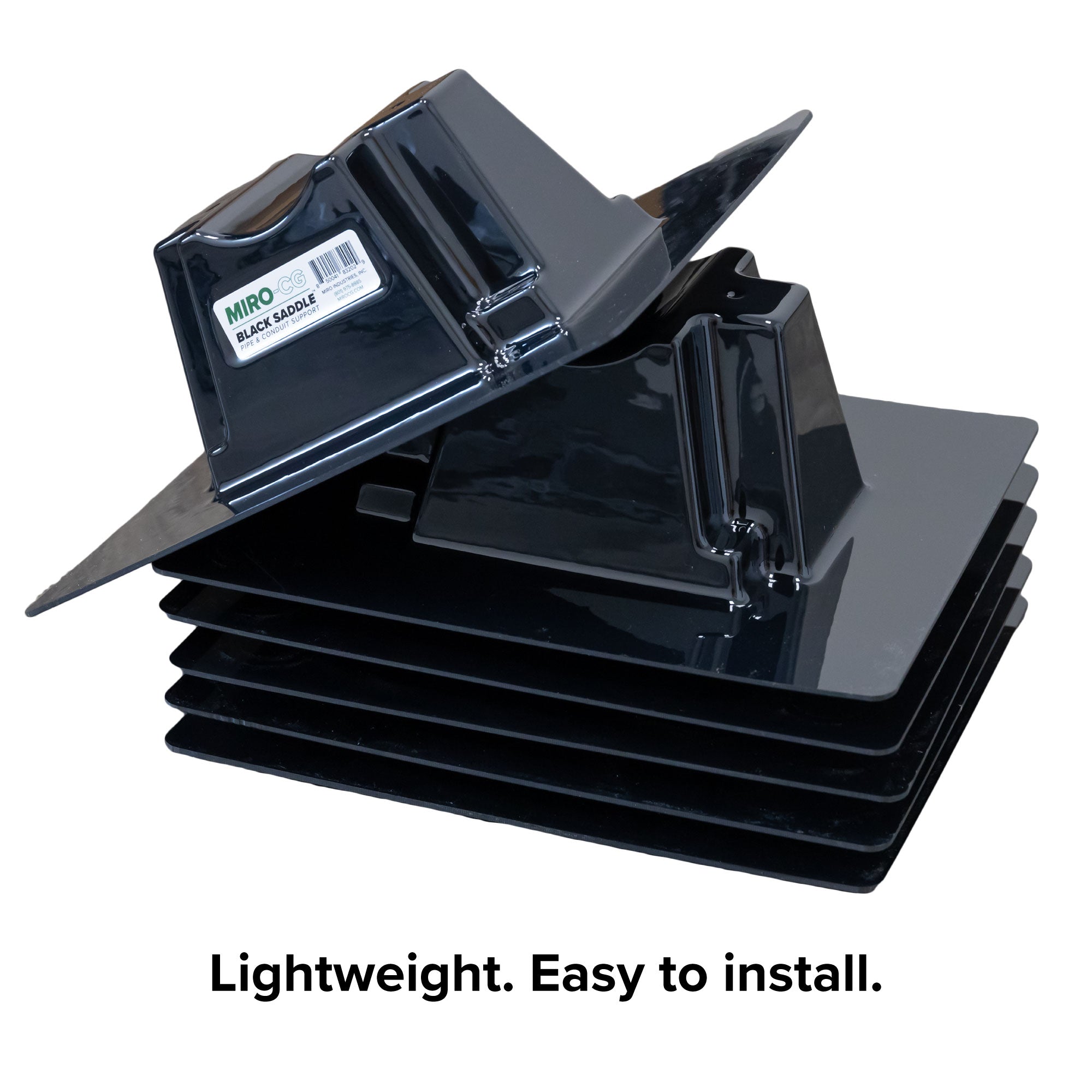 Black Saddle Rooftop Pipe Support – MIRO-CG Rooftop Supports