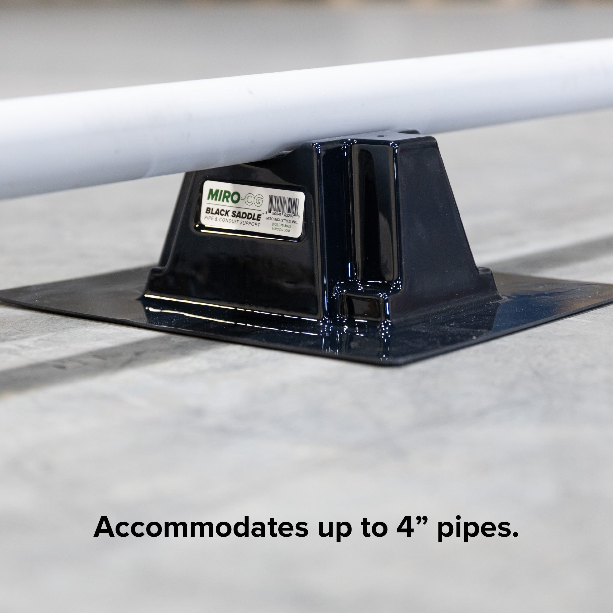 Black Saddle Rooftop Pipe Support – MIRO-CG Rooftop Supports